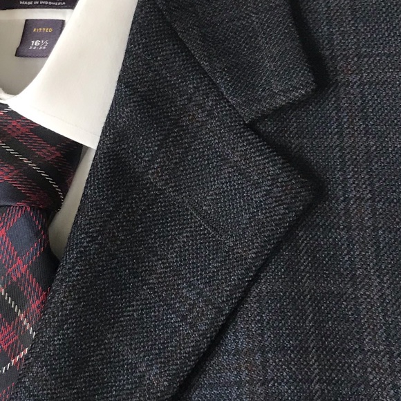 Coppley | Suits & Blazers | Coppley Navy Plaid Woolcashmere Blazer 4r ...